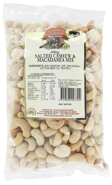 Yummy Cashew Macadamia Mix Salted 400g – Fresh Sensations Online